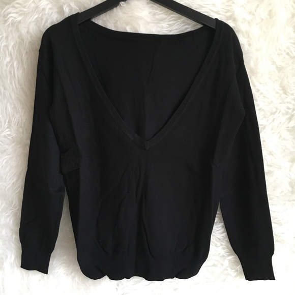 edgishop | Sweaters | Ml Nwt Stretch V Back Sweater Black | Poshmark